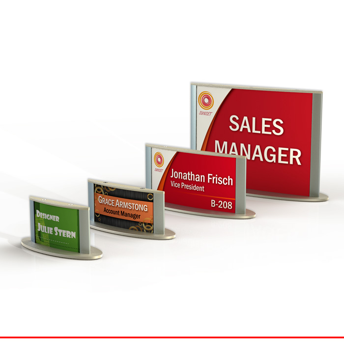 Leader view- table stand - portrait - Signal Sign Systems Ltd